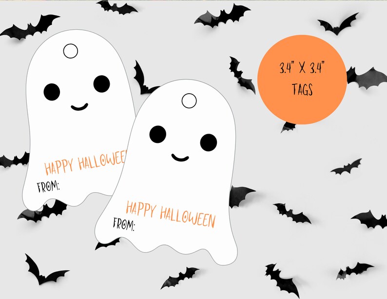 Happy Halloween Favor Tags Ghost Gift Tags Favor Tags Treat - Etsy