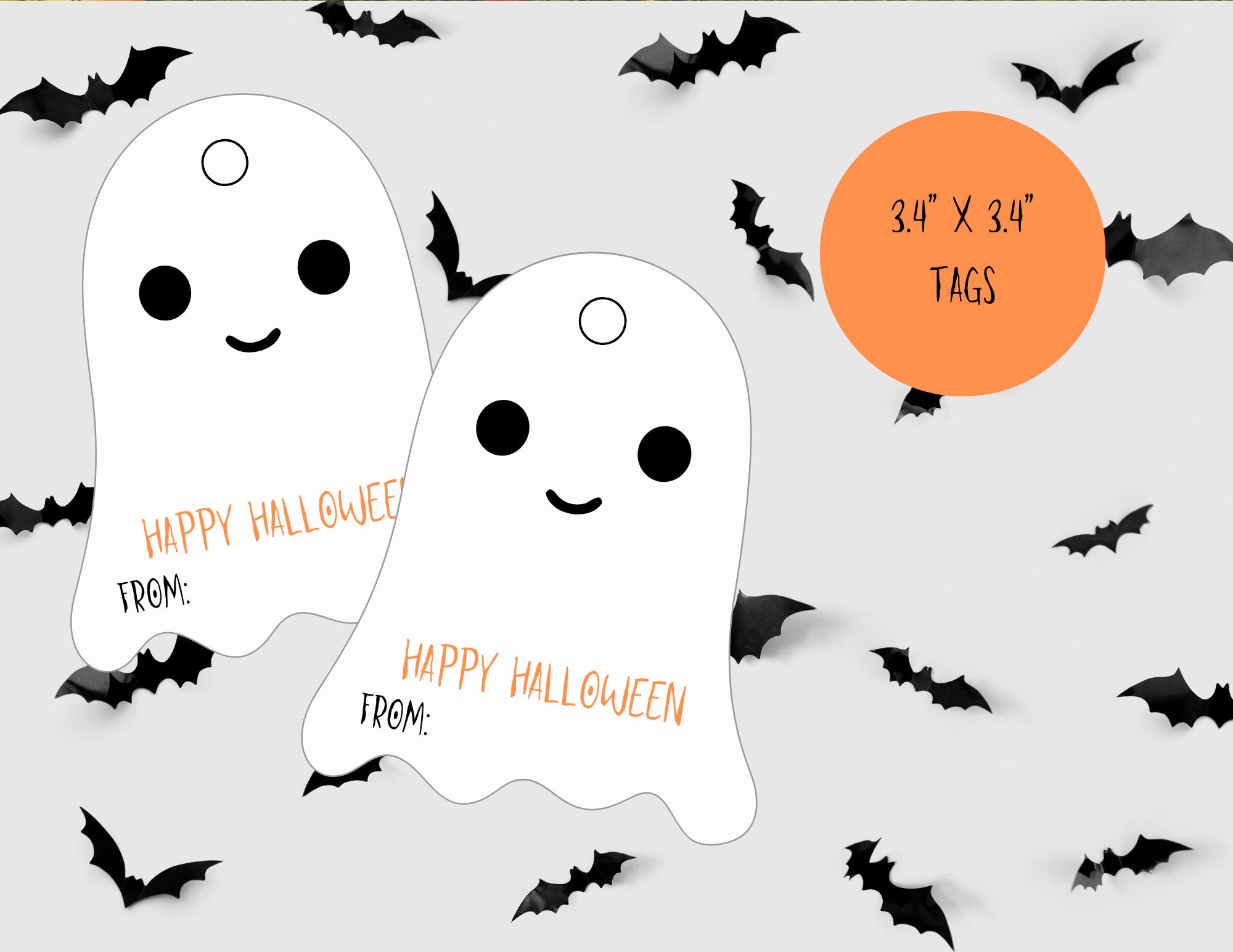 Happy Halloween Favor Tags, Ghost Gift Tags, Favor Tags, Treat Bags ...