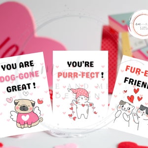 Printable Pet Valentine's Day Cards, Classroom Valentine's Day Cards ...