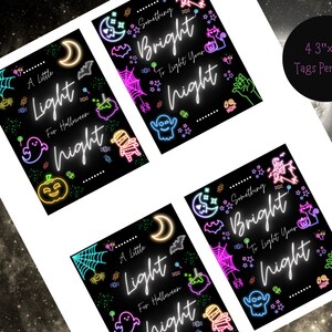 Halloween Glow Stick Tags, A Little Light for Halloween Night ...