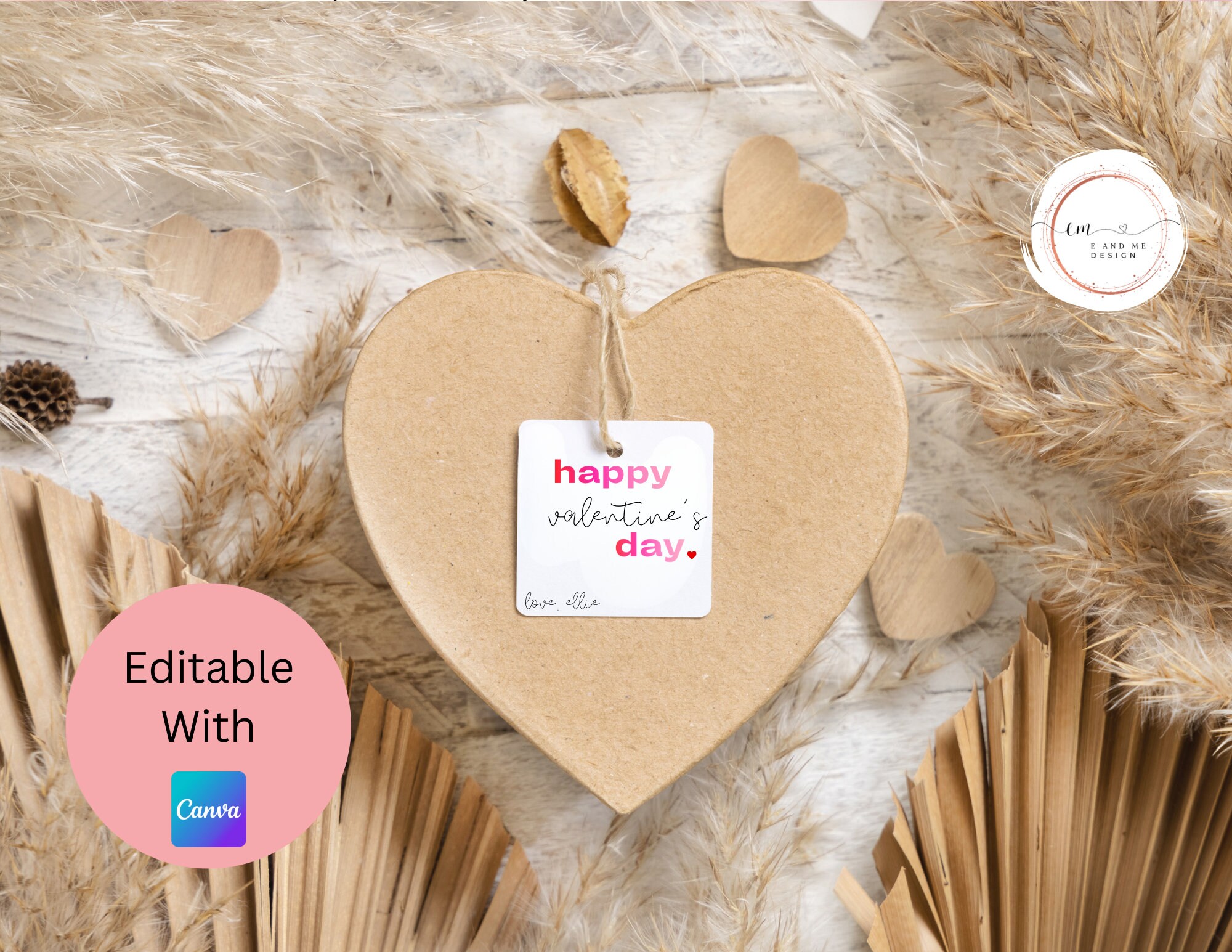 Editable Valentine's Day Tag Printable, Valentine's Day Gift Tag ...