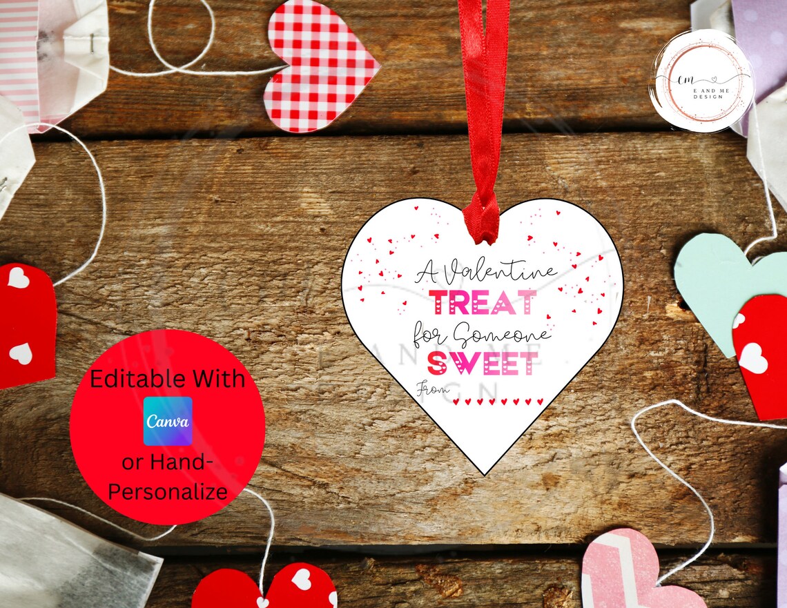 Editable Valentine Day Tag Printable, Valentine's Day Gift Tag ...