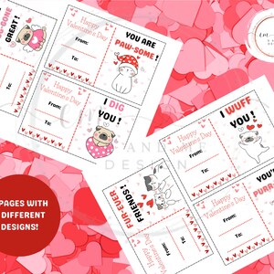 Printable Pet Valentine's Day Cards, Classroom Valentine's Day Cards ...