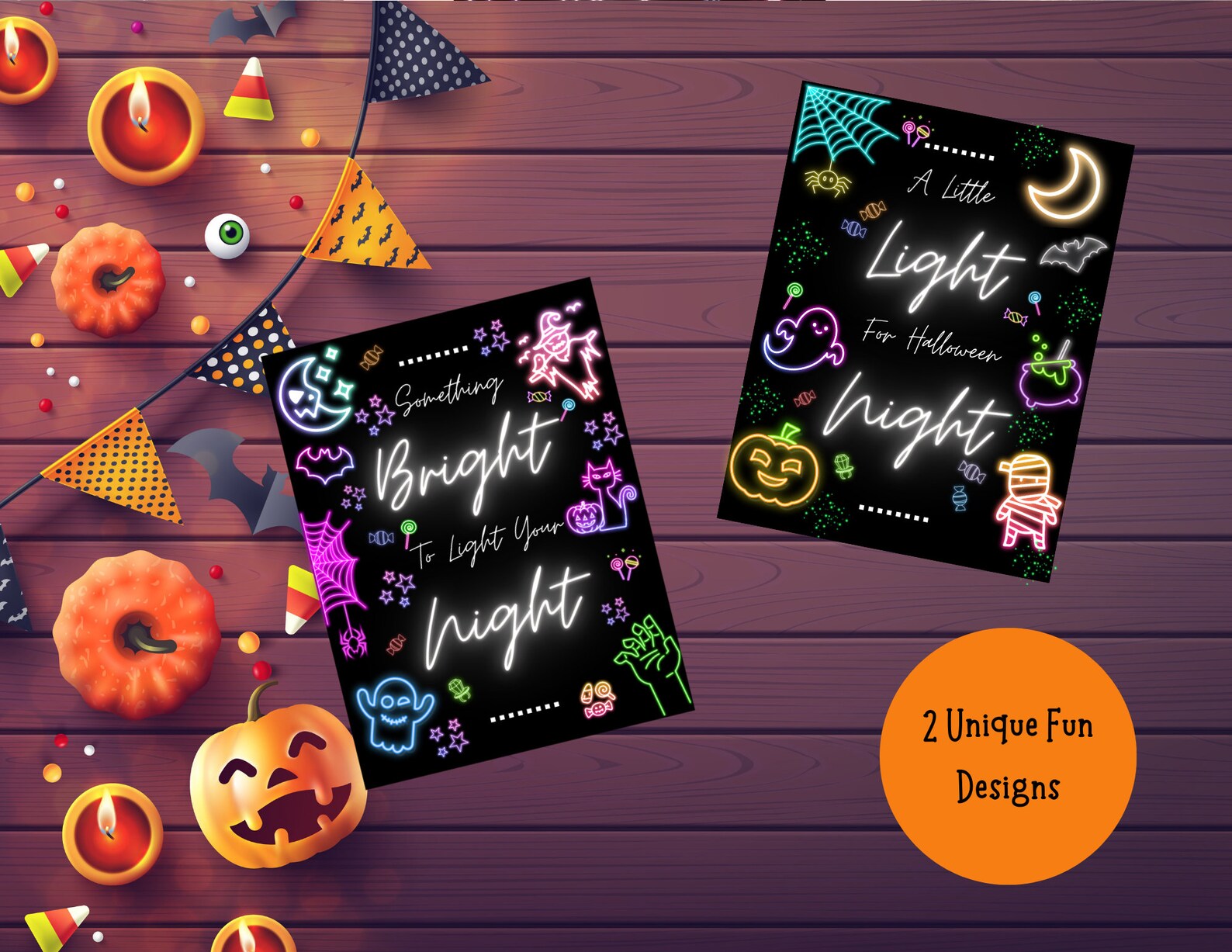 Halloween Glow Stick Tags, A Little Light for Halloween Night ...