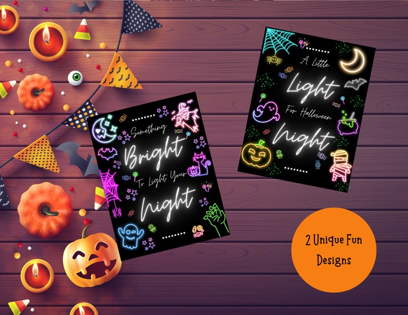 Halloween Glow Stick Tags, A Little Light for Halloween Night ...