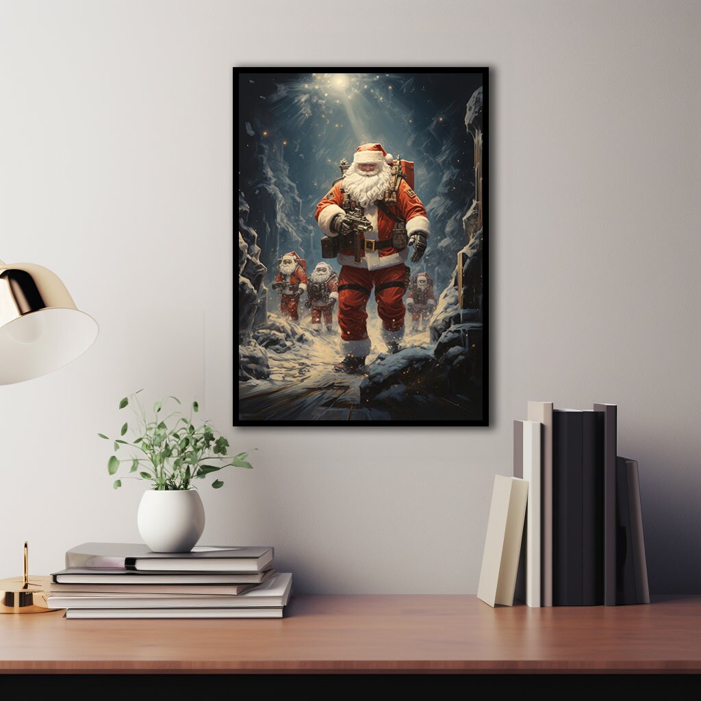 Santa's Cosmic Trek Digital Art Print - Etsy