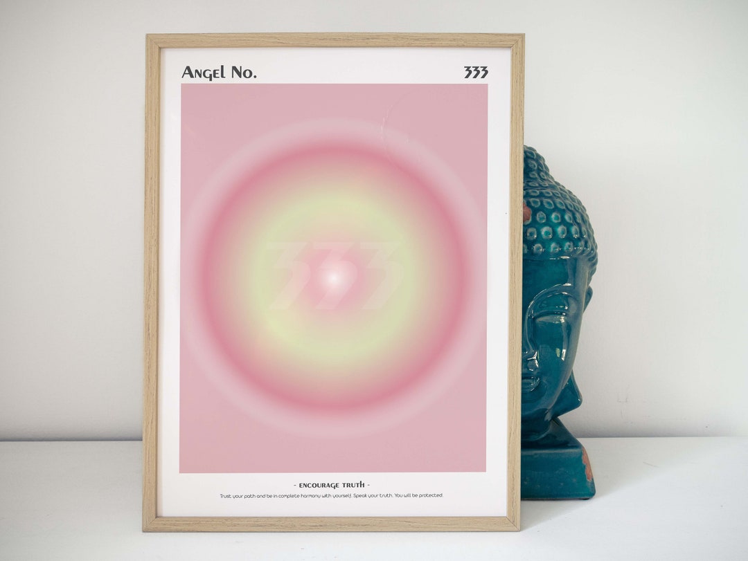 Angel Number 333 Poster Spiritual Wall Art Gradient Aura - Etsy