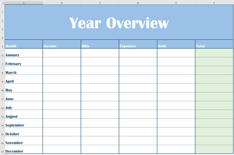 Simple Monthly Budget Spreadsheet - for Beginners - Etsy