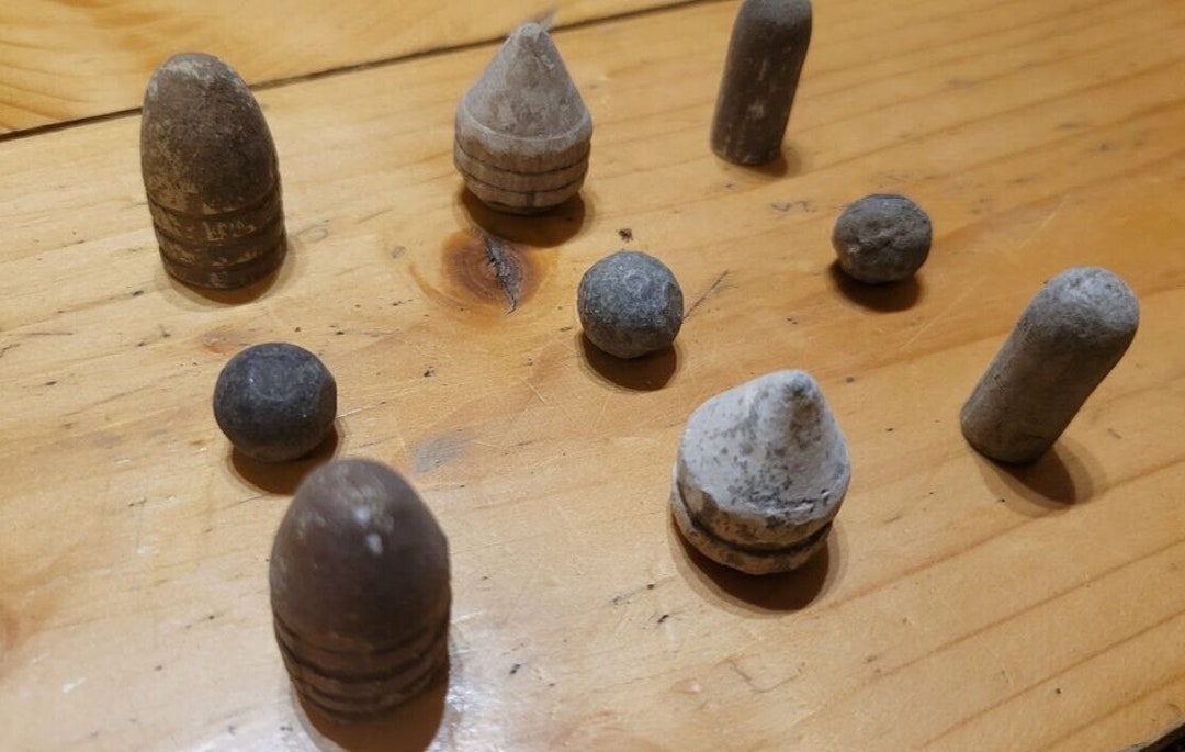 Antique Rifle-musket Bullets, Delvigne, Minie, Shrapnel, Civil War 1861 ...