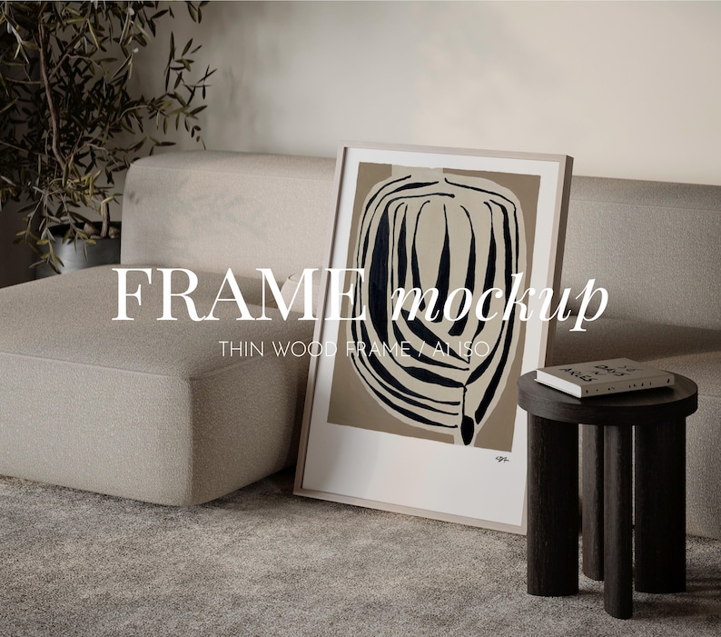 Stylish Japandi Vertical Frame Mockup for A1 ISO & DIN A - PSD Template ...