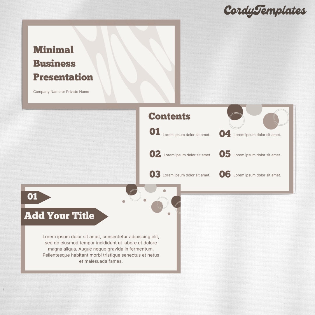Minimal Powerpoint Template Brown Beige Business Canva Presentation ...