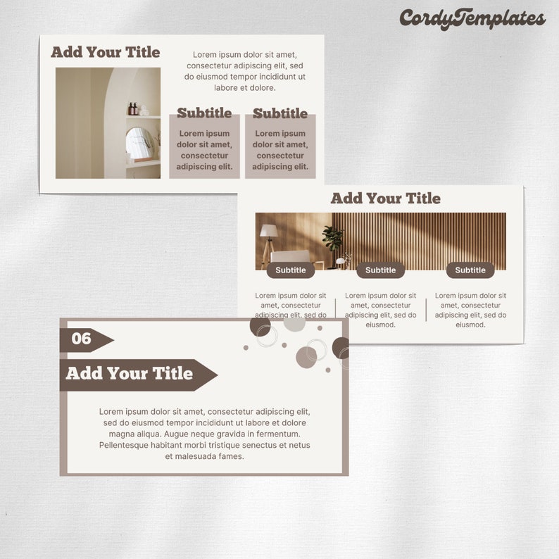 Minimal Powerpoint Template Brown Beige Business Canva Presentation ...