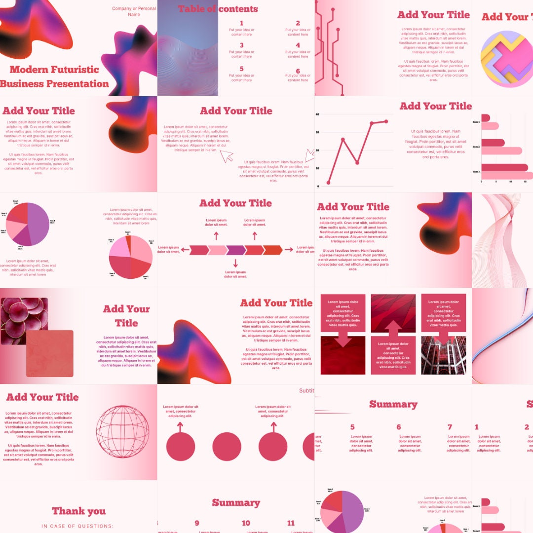 Four Powerpoint Templates Bundle Futuristic Colors Presentation ...
