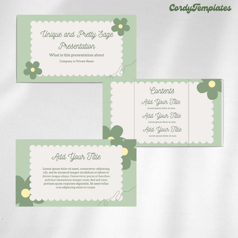 Powerpoint Template Professional, Unique and Pretty Sage Business and ...