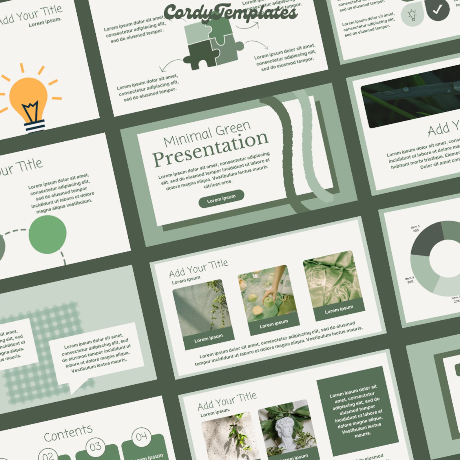 Powerpoint Template Minimal Green Business Presentation Powerpoint ...