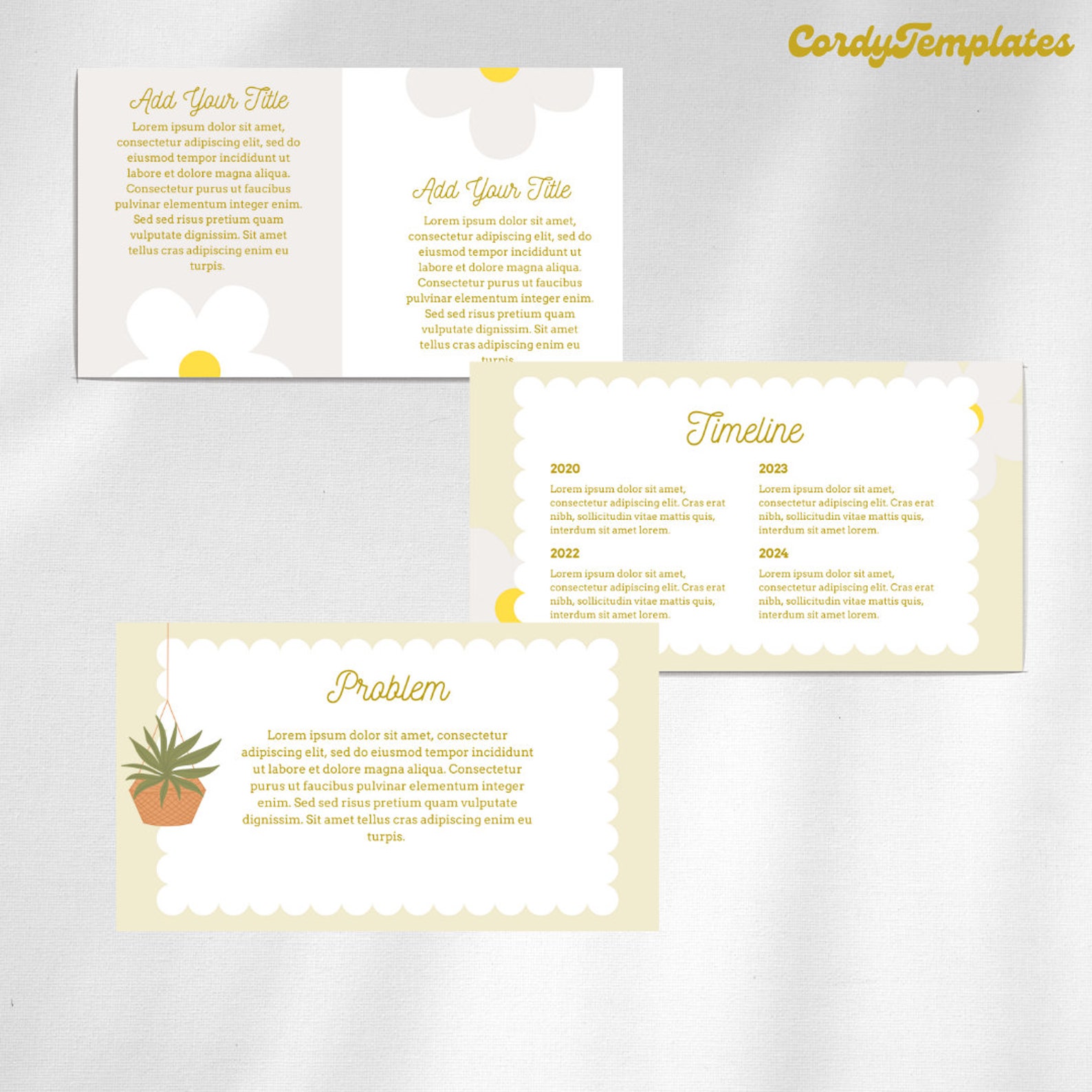 Powerpoint Template, Unique and Pretty Daisy Professional Pastel ...