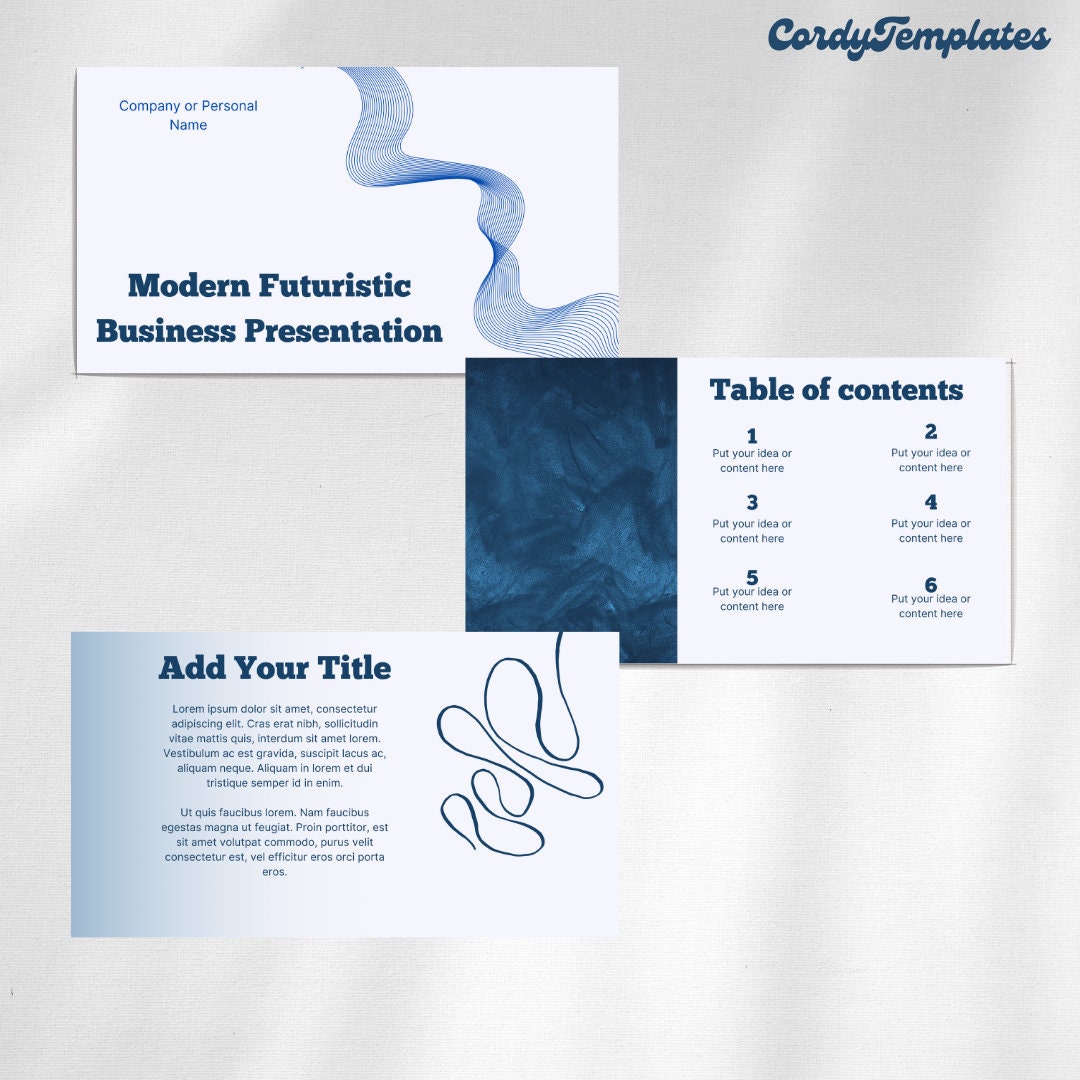 Blue Powerpoint Template Modern Minimal Futuristic Business Powerpoint ...
