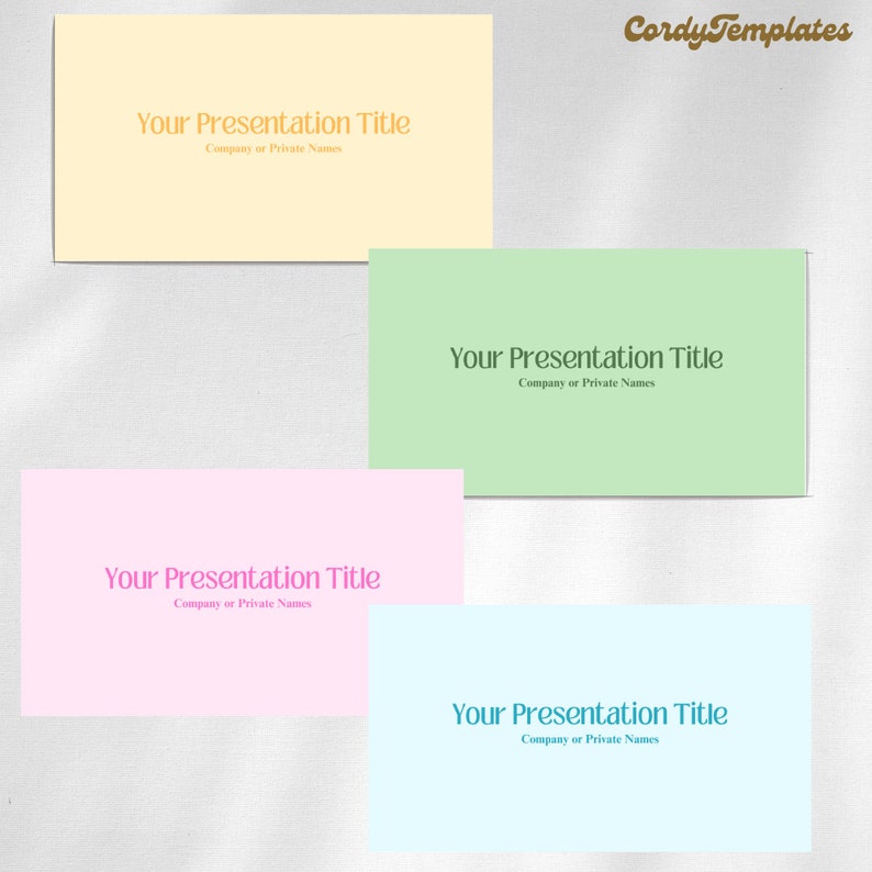 Powerpoint Template Bundle Four Colors Very Simple Minimalistic ...