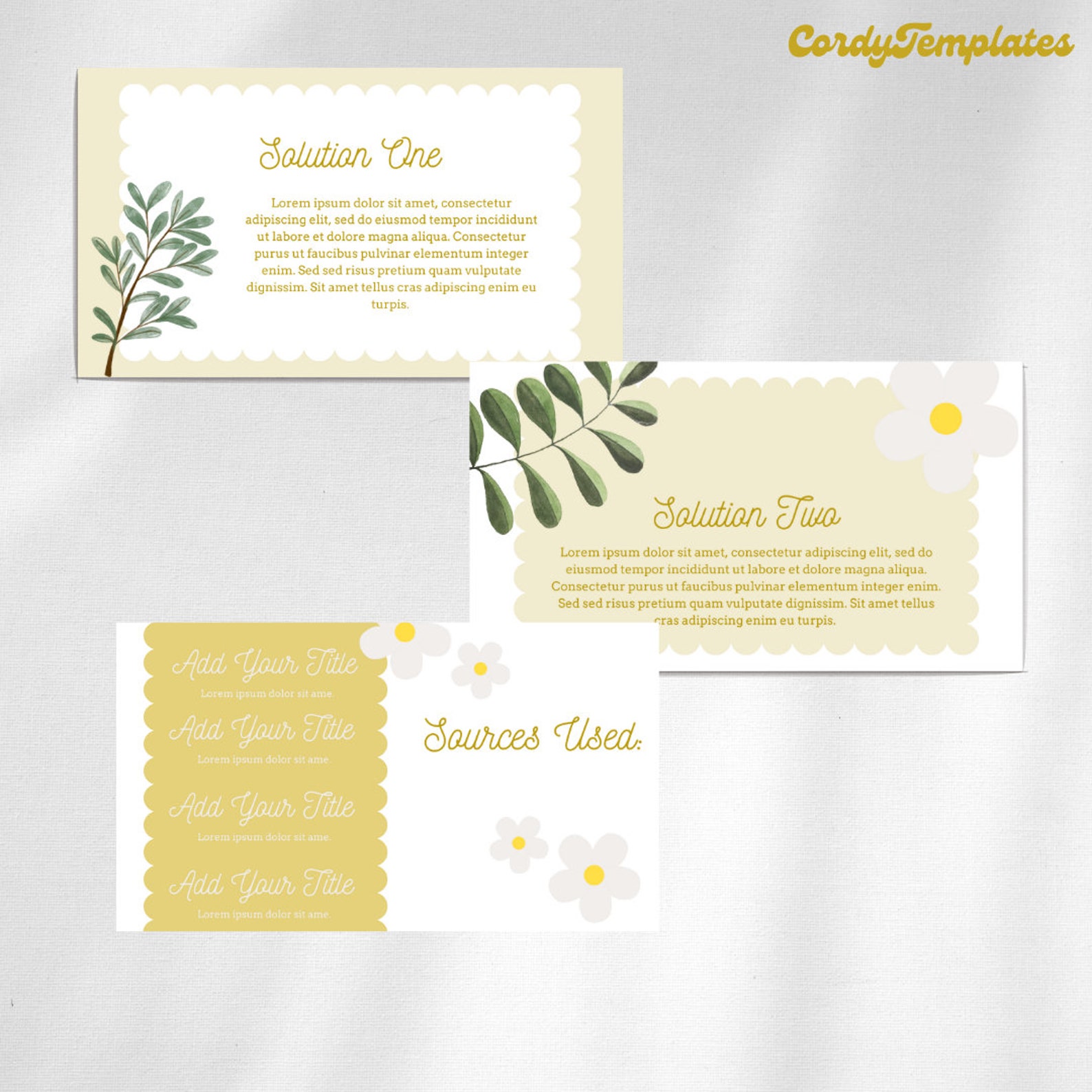 Powerpoint Template, Unique and Pretty Daisy Professional Pastel ...