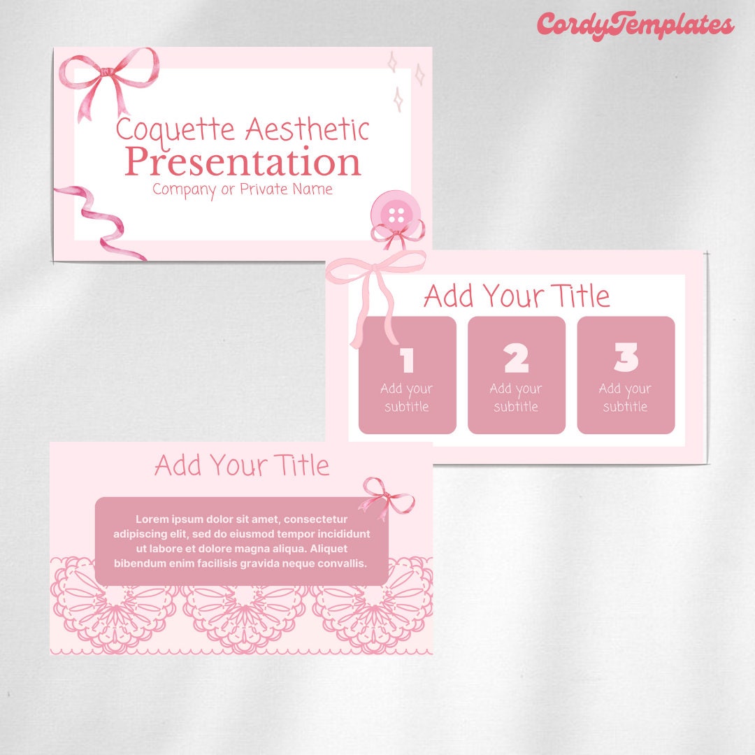 Coquette Aesthetic Powerpoint Template Presentation Canva Template ...