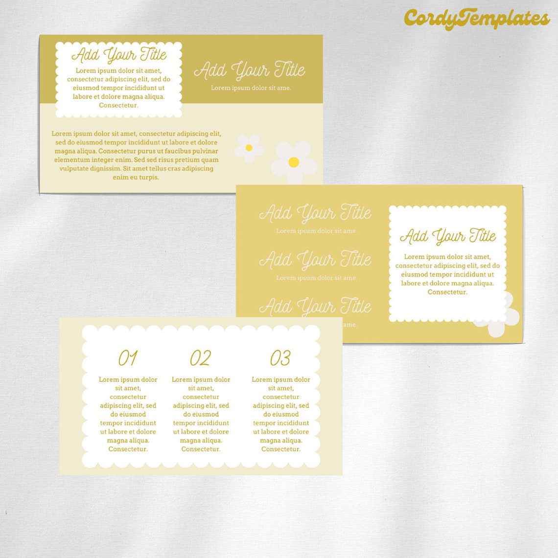 Powerpoint Template, Unique and Pretty Daisy Professional Pastel ...