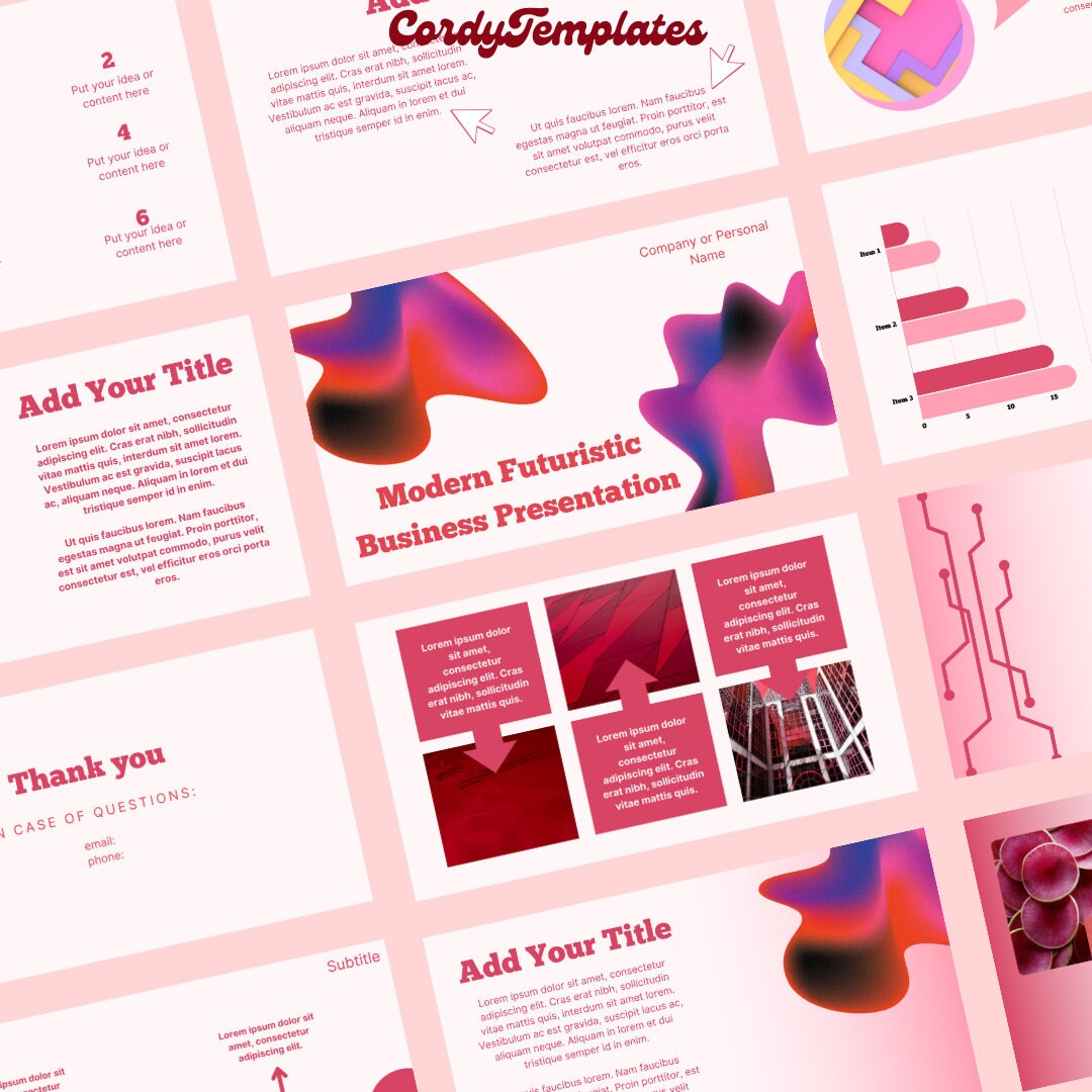 Powerpoint Template Canva Business Presentation Template Red Modern ...