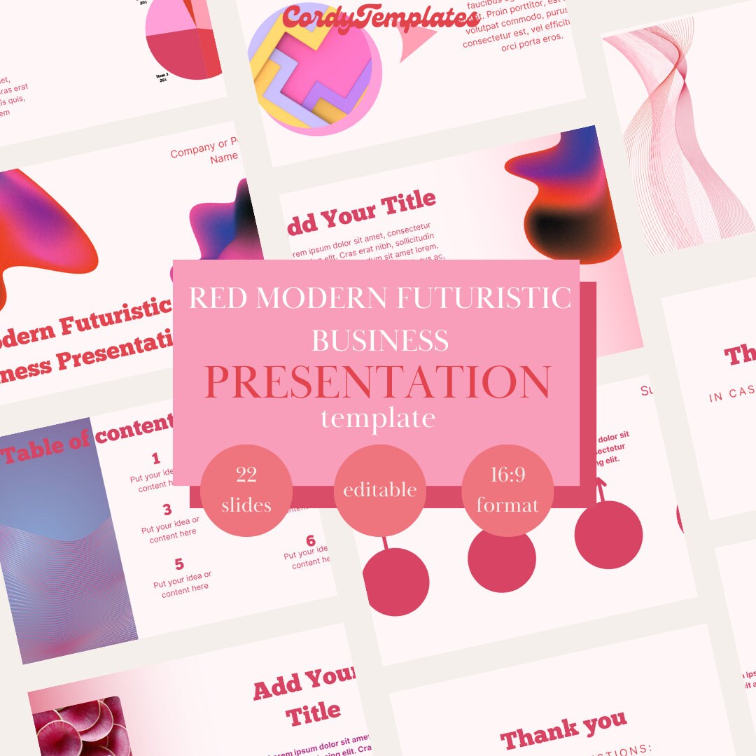 Powerpoint Template Canva Business Presentation Template Red Modern ...