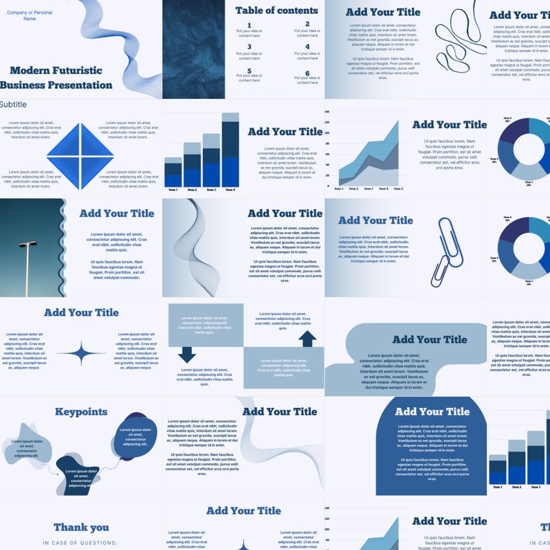 Four Powerpoint Templates Bundle Futuristic Colors Presentation ...