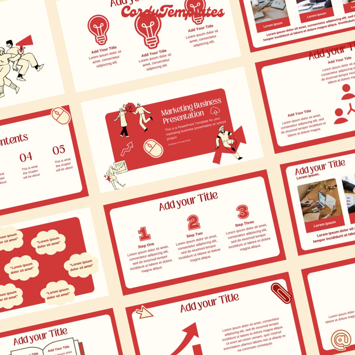 Powerpoint Template Professional Red Marketing Business Academic School ...