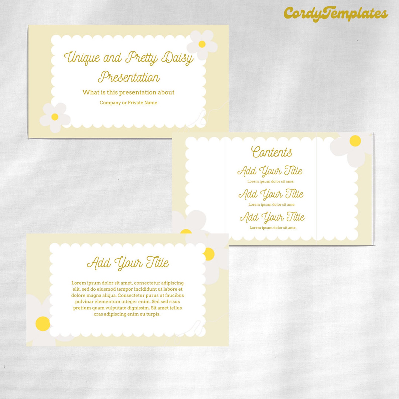 Powerpoint Template, Unique and Pretty Daisy Professional Pastel ...