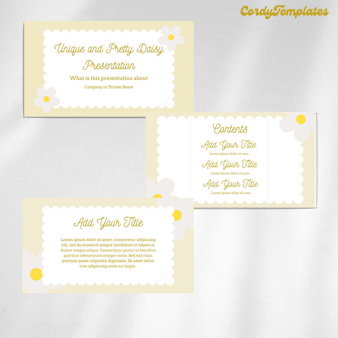 Powerpoint Template, Unique and Pretty Daisy Professional Pastel ...
