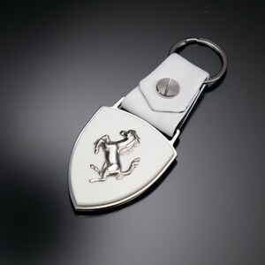 White Custom Ferrari Keychain, Made of Titanium, Fiorano, Spider, Enzo ...