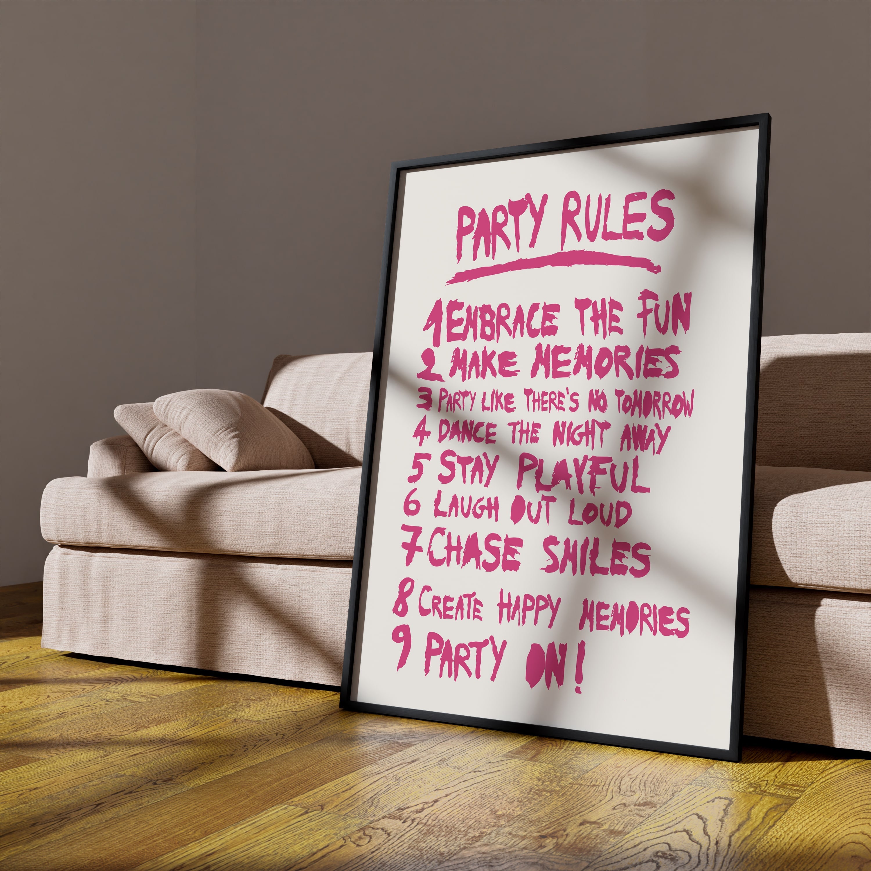 Custom Rules, Apartment Art, Rules of Life, Rules Wall Art, Wall Art ...
