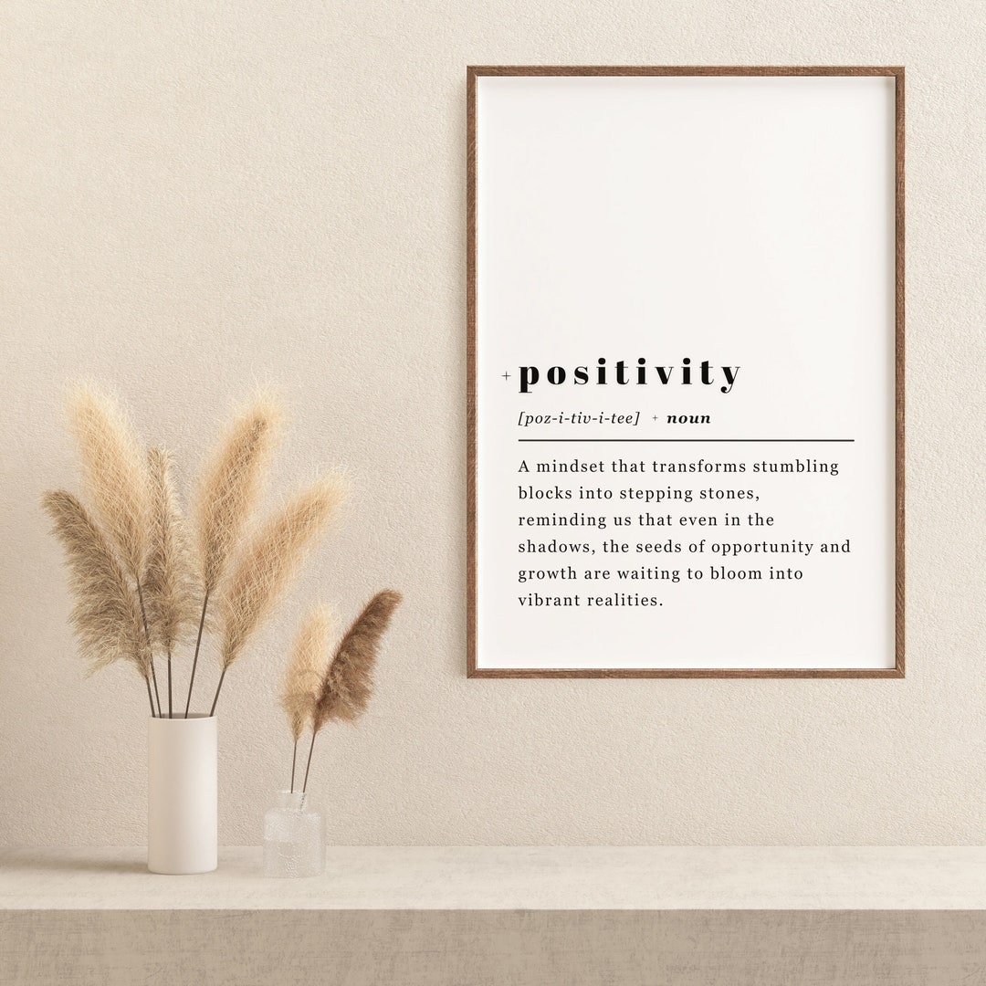 Positivity Definition Art Print: Motivational Wall Decor (digital ...