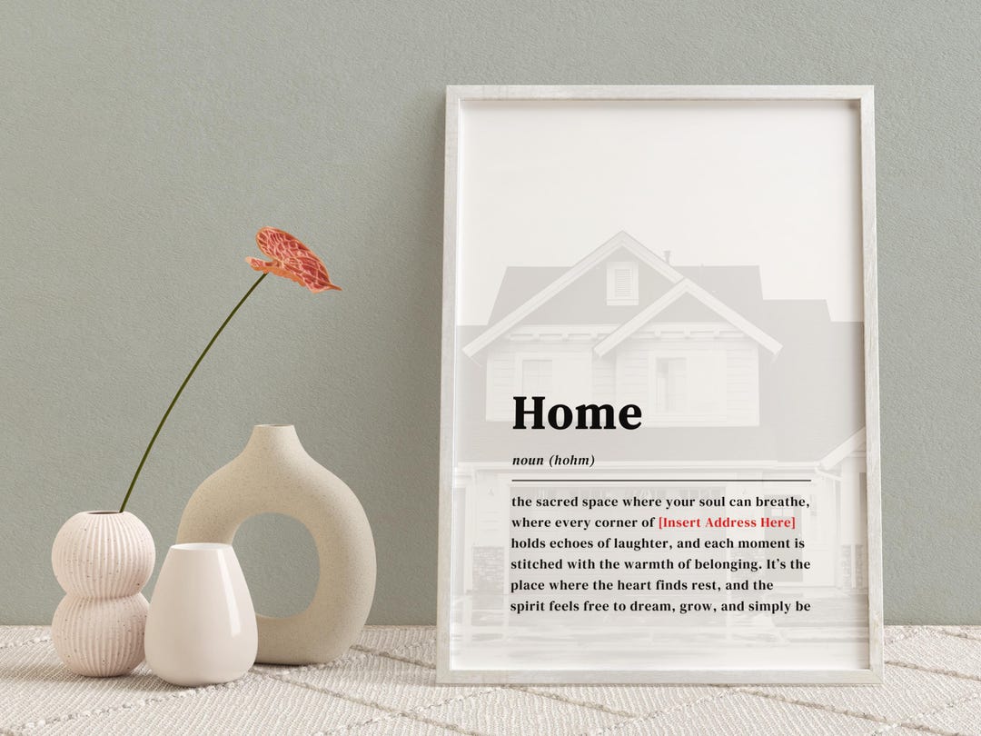 Personalized Family Home Definition Print: Custom Address Wall Art ...