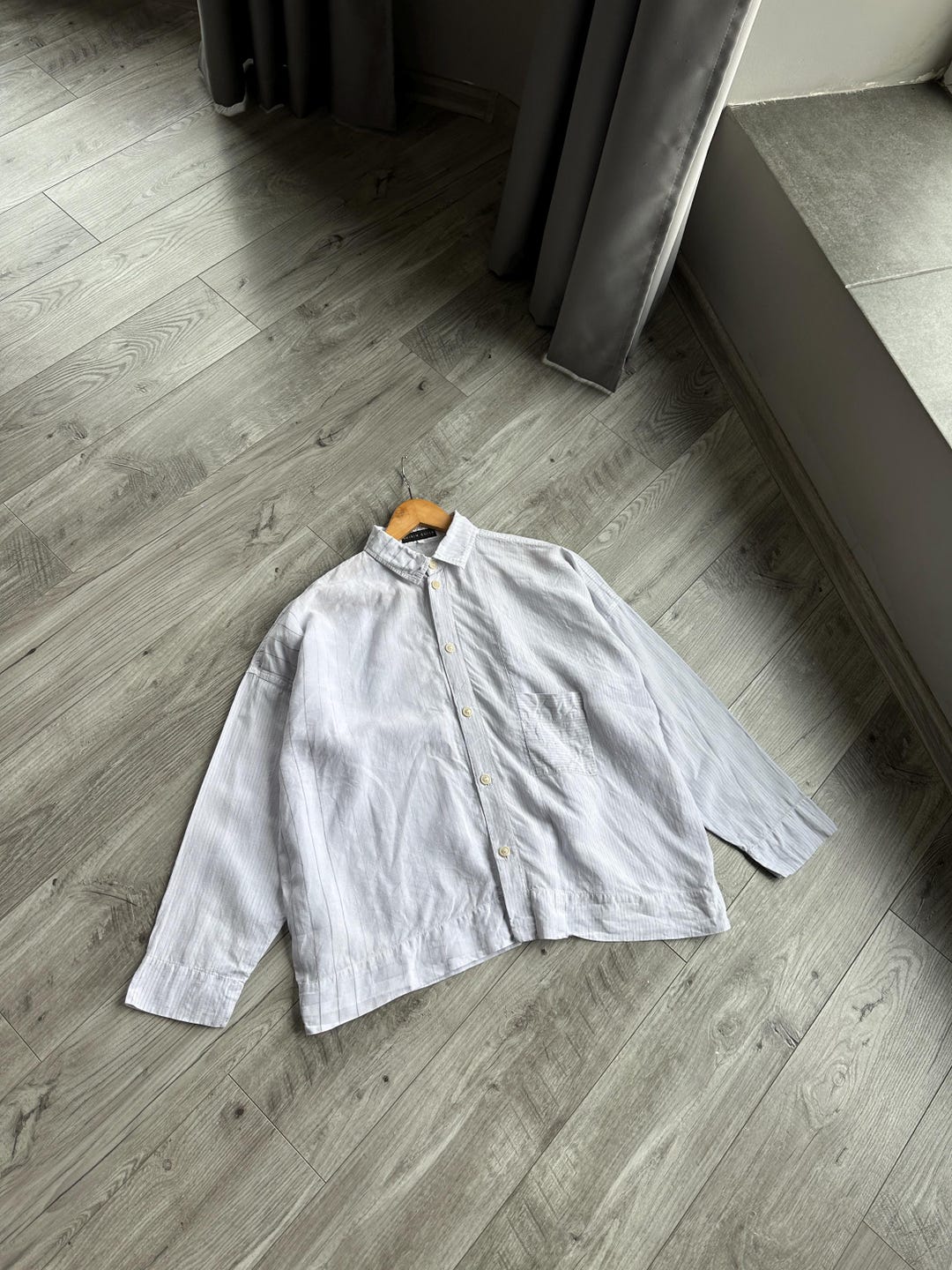 Shirin Guild Vintage Japanese Linen Striped Avant Garde Oversized Women ...