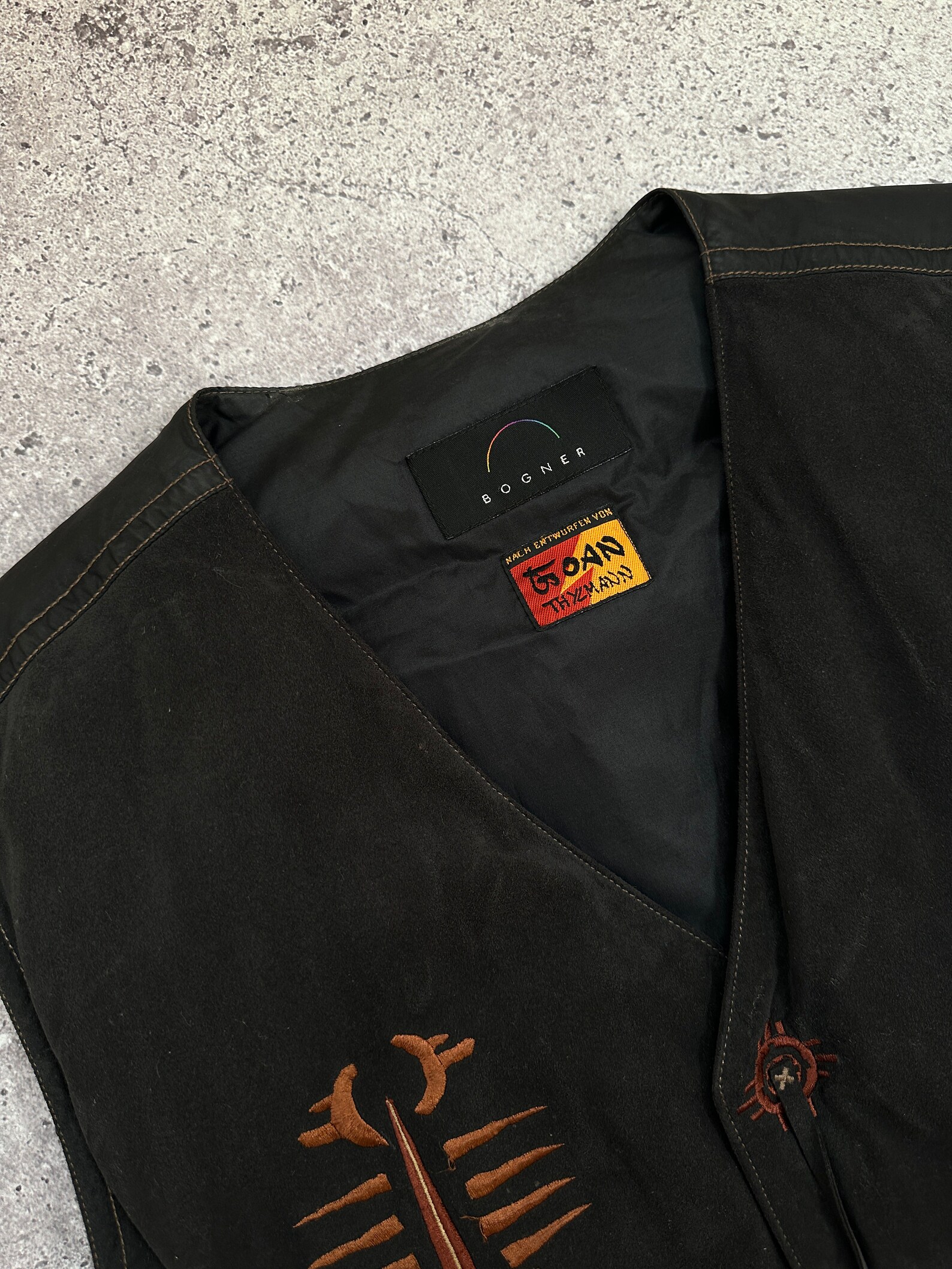 Bogner Vintage Mountain Tribe Native Embroidered Puffer Black Vest - Etsy