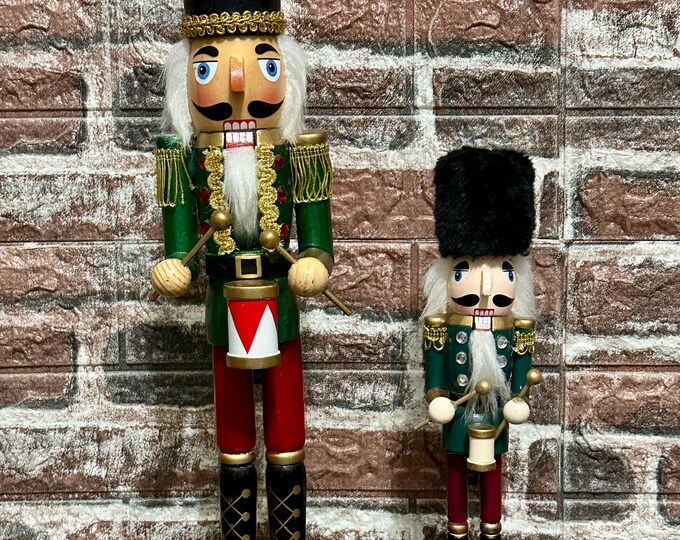 Traditional Wooden Drummer Nutcrackers; Vintage Christmas Decor ...
