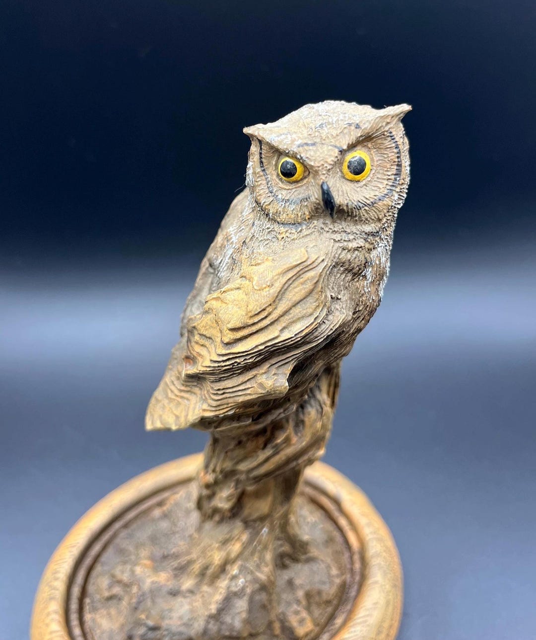 Rick Cain "dark Feather" Owl Sculpture - Limited Edition, Shelf Sitter ...