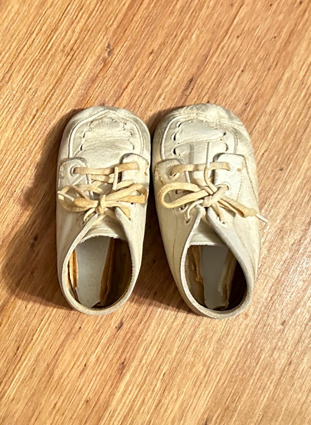 Vintage Leather Baby Shoes; White Lace up Leather Shoes; Rustic ...