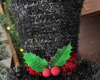 Christmas Tree Topper Black Top Hat Tree Topper Centerpiece - Etsy