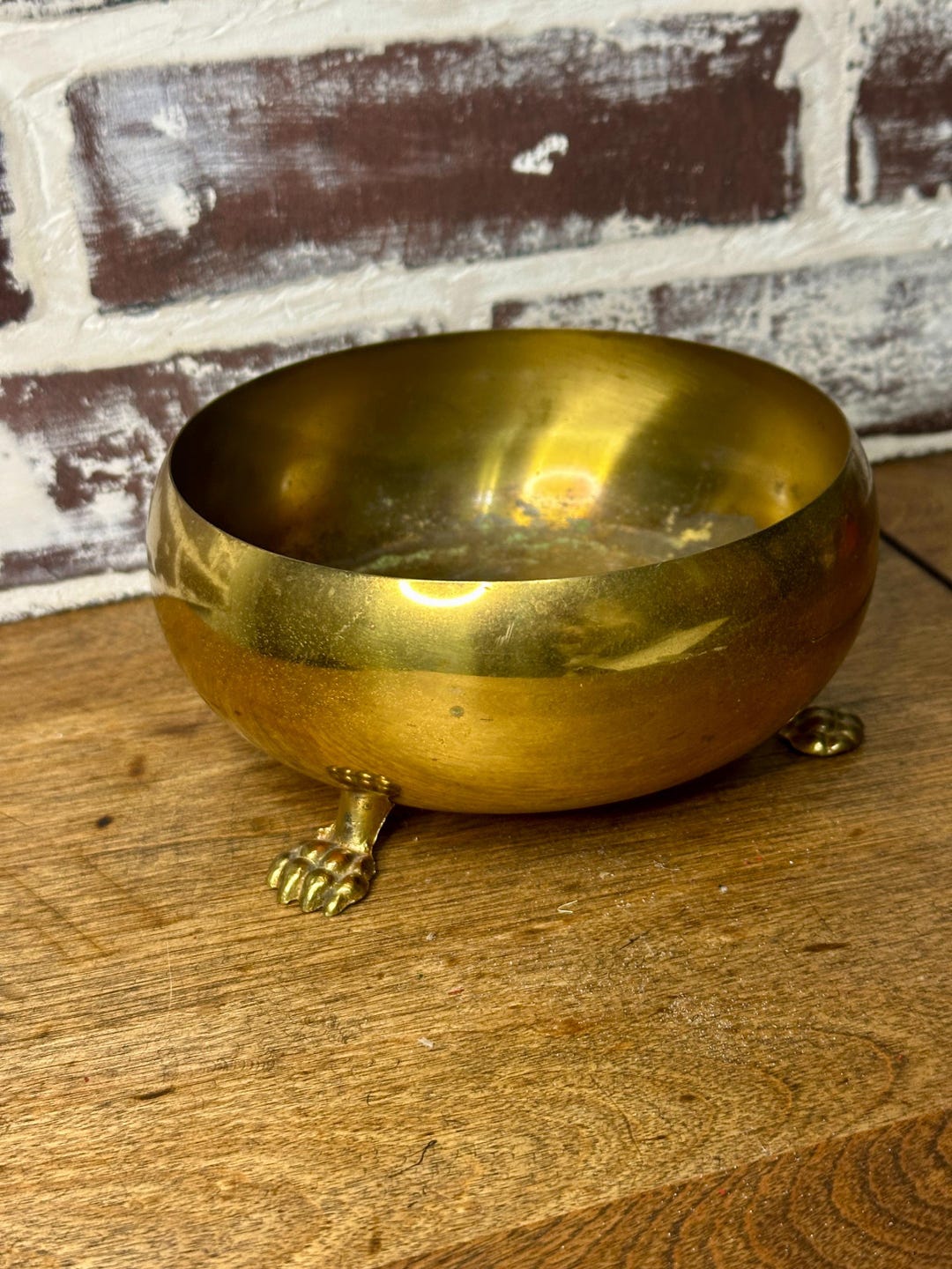 Vintage Brass Claw Foot Planter, Small Jardinere - Etsy