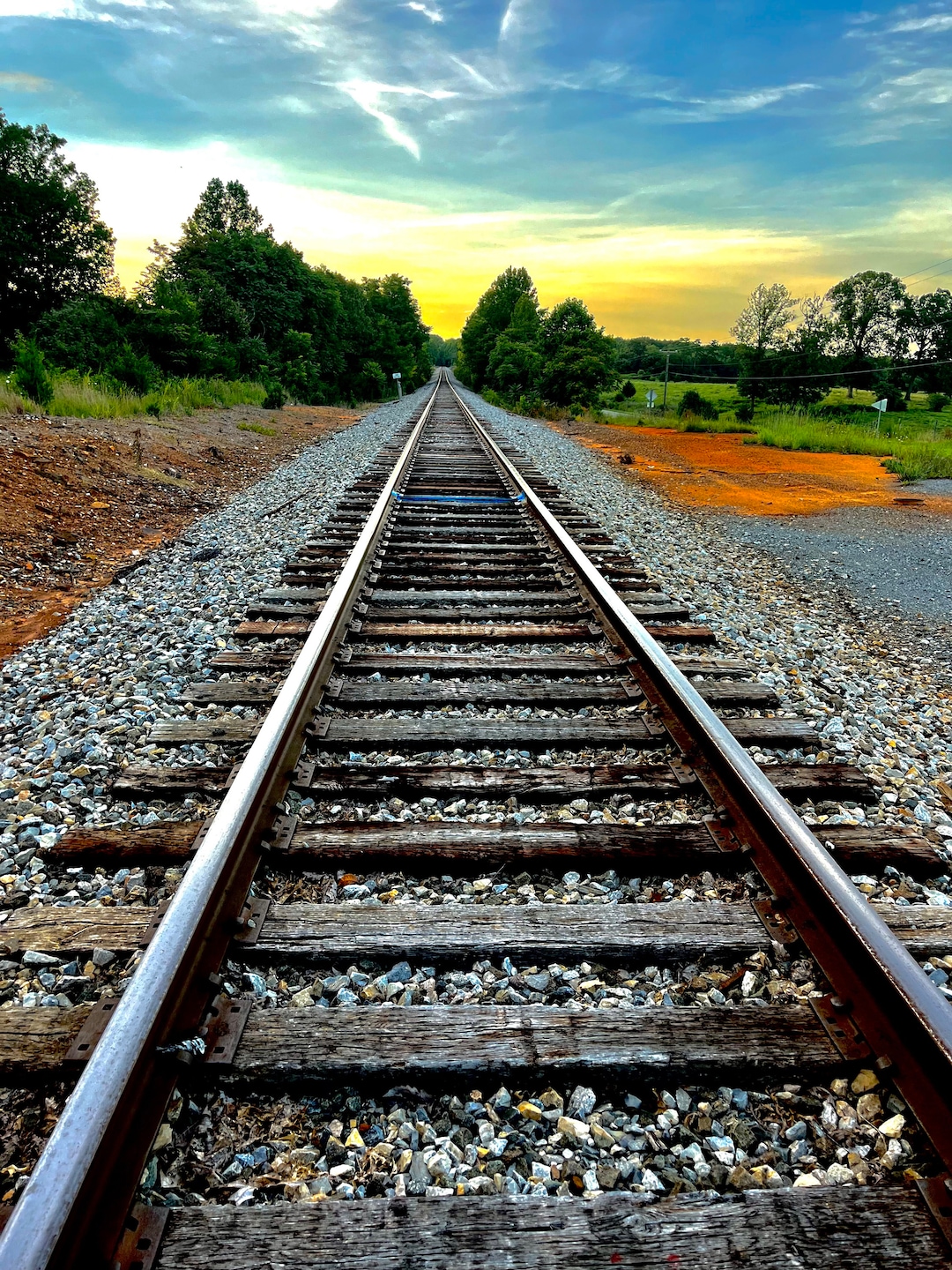 Train Tracks Into the Sunset, Train Tracks Brookneal VA, Railroad ...