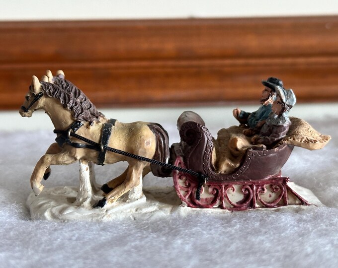 Horse Drawn Sleigh; Vintage Currier & Ives; American Homestead Winter ...