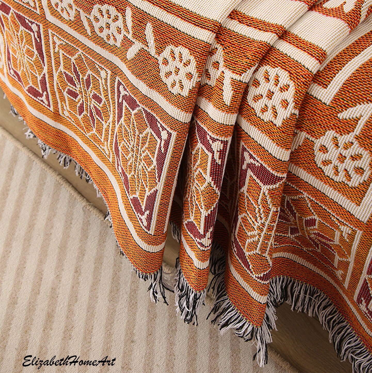 Bohemian Thread Blanket Jacquard Blanket, Home and Travel, Sofa Blanket ...