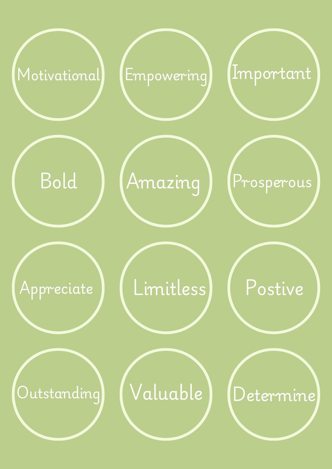 Postive Affirmation Stickers 50 (light Green) - Etsy
