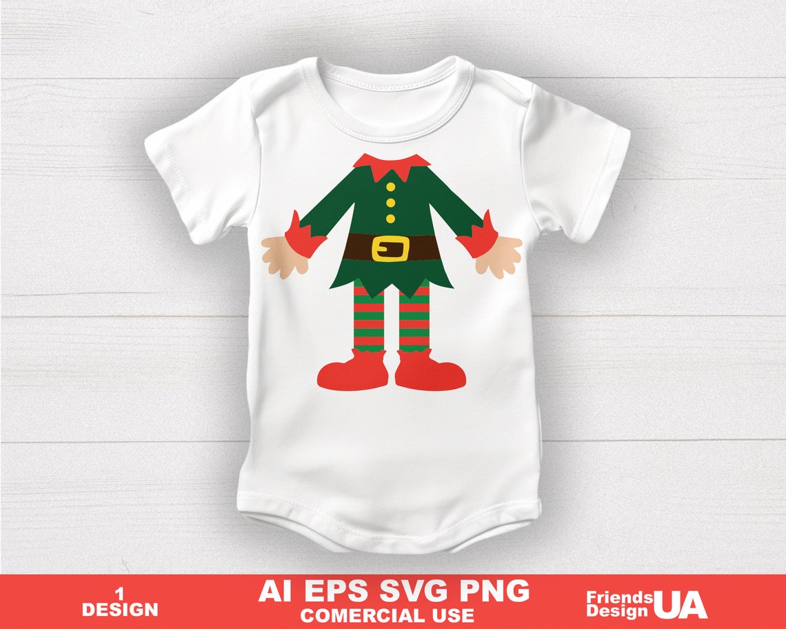 Elf Costume Svg, Baby Elf Costume Svg, Elf Outfit Svg, Elf Suit Cut ...