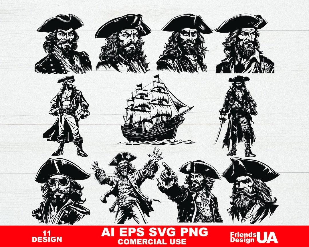 Pirate SVG Pack, Pirate PNG Bundle, Pirate Clipart, Pirate SVG Cut ...