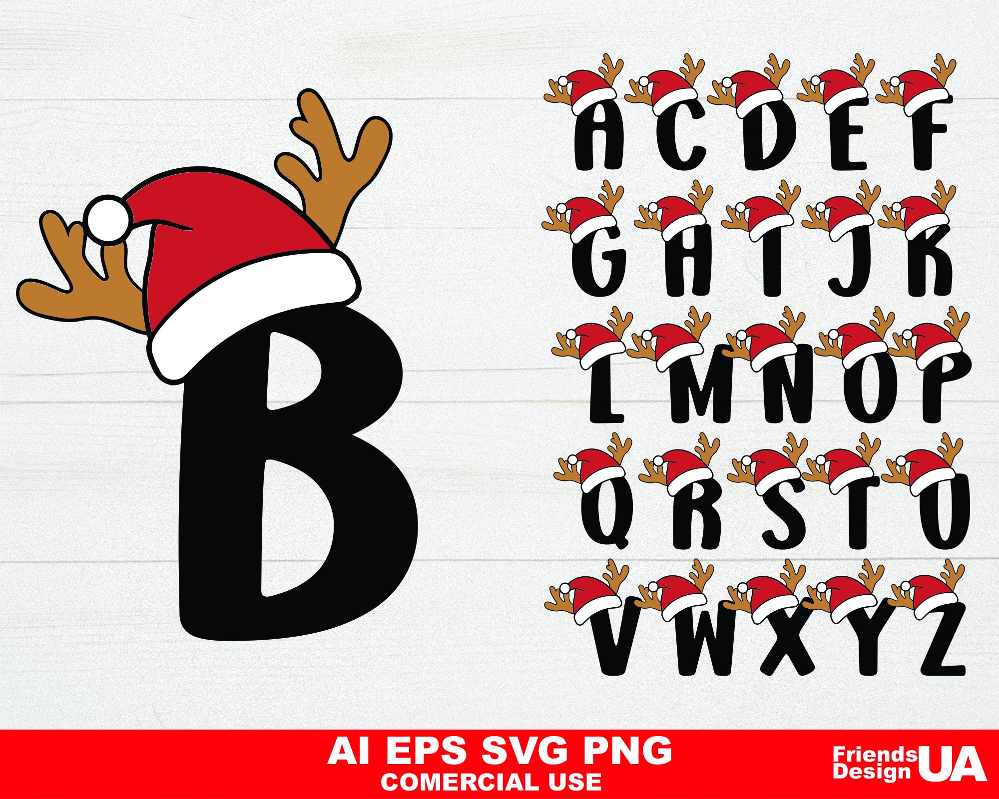 Christmas Alphabet SVG Bundle, Christmas A-Z Letters SVG, PNG ...