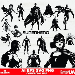 Superheroes SVG Pack, Heroes PNG, Bundle Layered Svg, Svg for Cricut ...